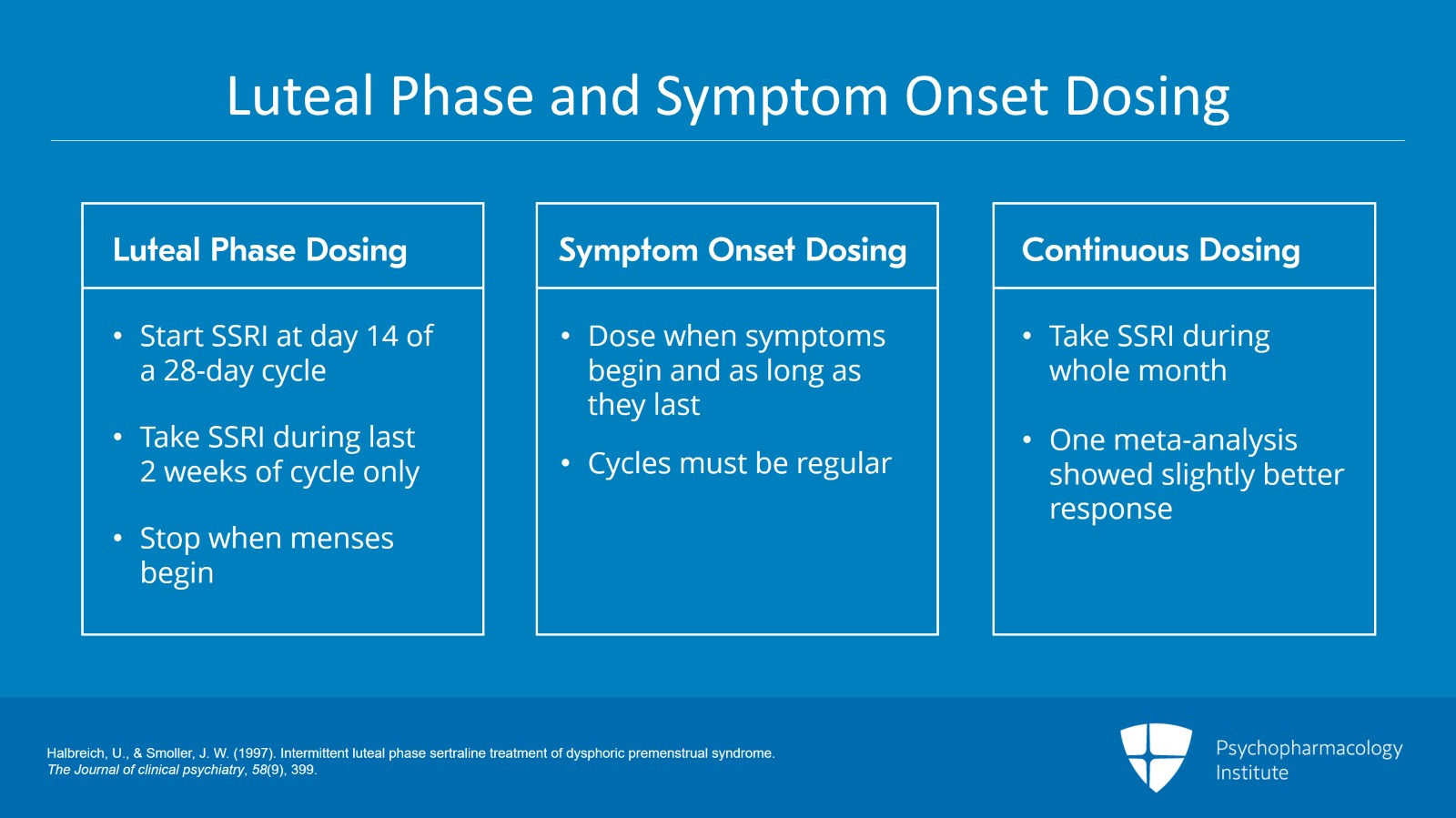 Psychopharmacology for PMS and PMDD: Luteal Phase Dosing and Choosing ...